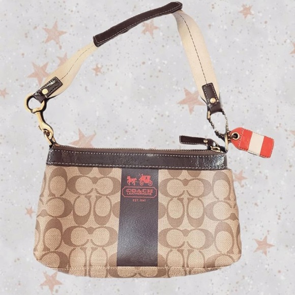 Coach | Bags | Authentic Coach Signature C Red Canvas Purse | Poshmark